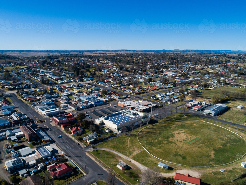 Image of King George V Oval sports ground in Glen Innes on late winter ...