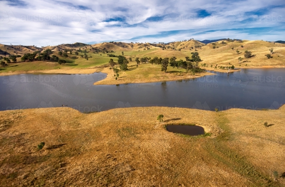 Image of Lake below Bonnie Doon in Summer - Austockphoto