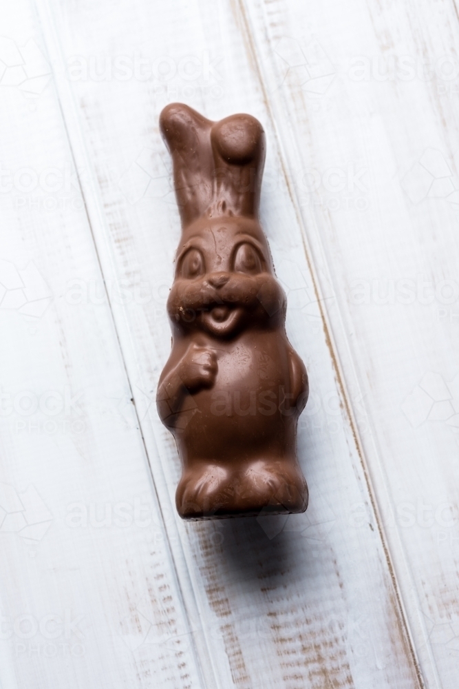 Image of large chocolate easter bunny - Austockphoto