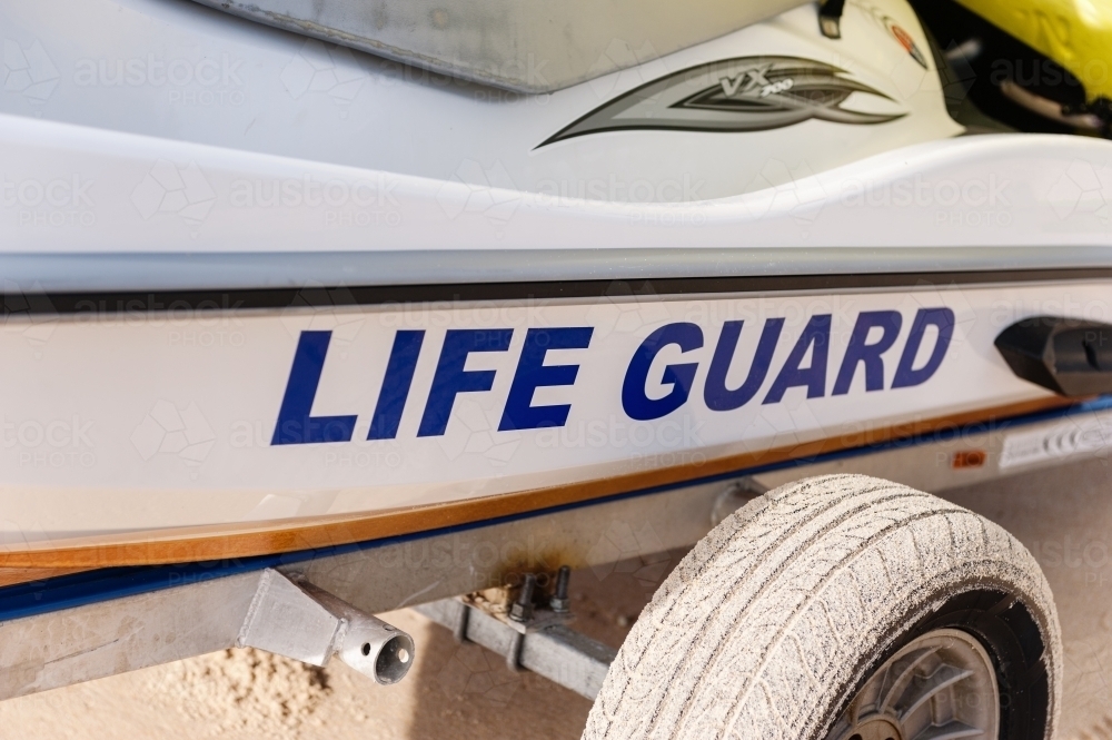 Image of life guard boat - Austockphoto