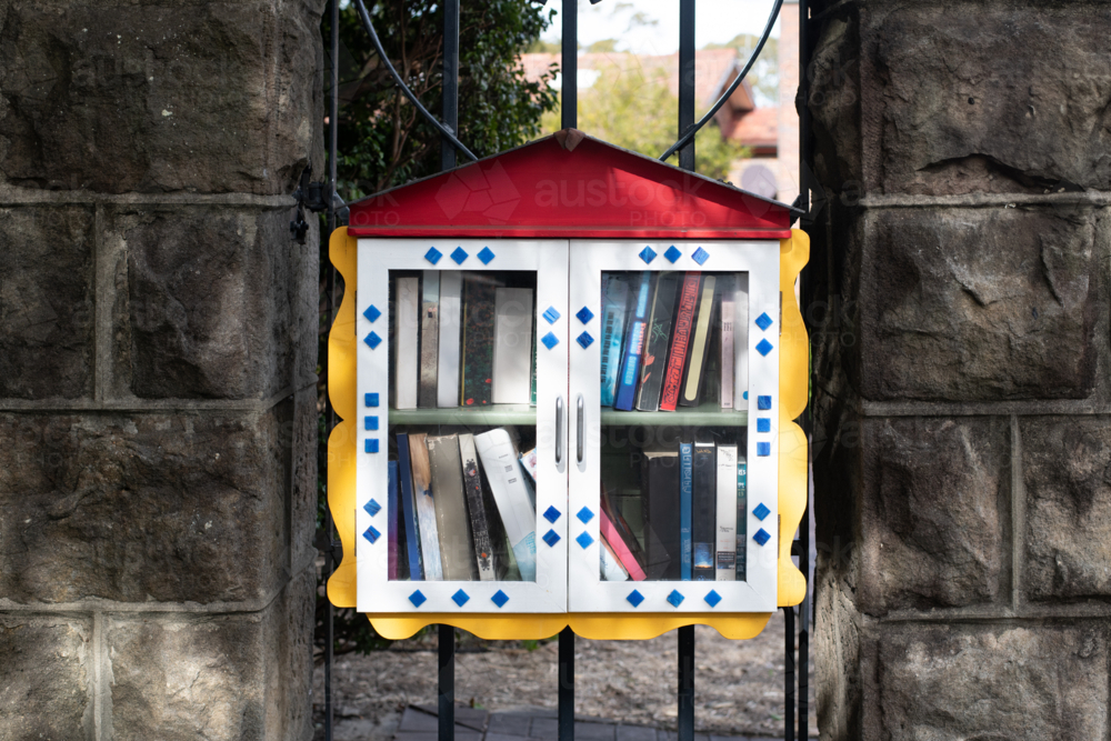 Image of local free book swap library box - Austockphoto