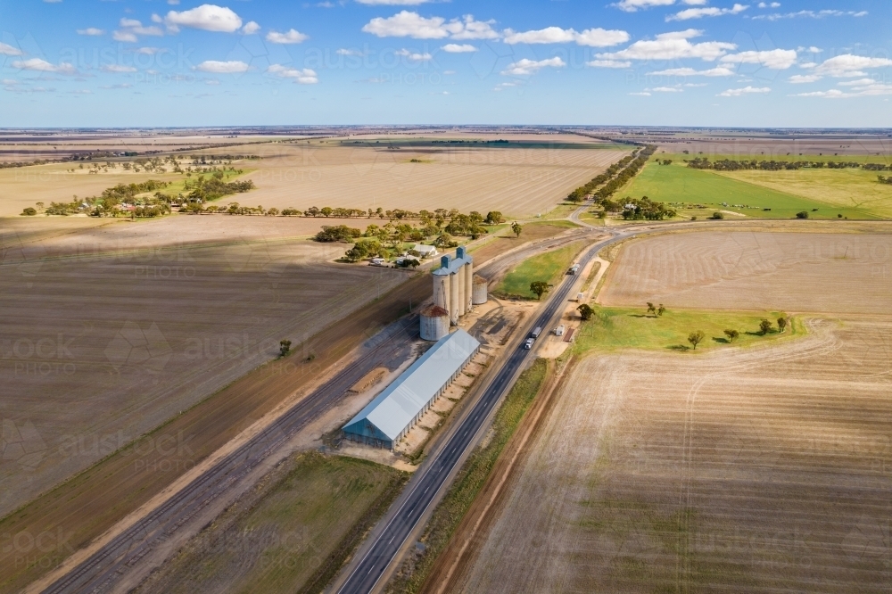 Image of Looking at the silos, grain storage and the railway line in ...