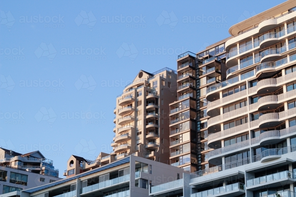 Image of Low angle shot of apartments - Austockphoto