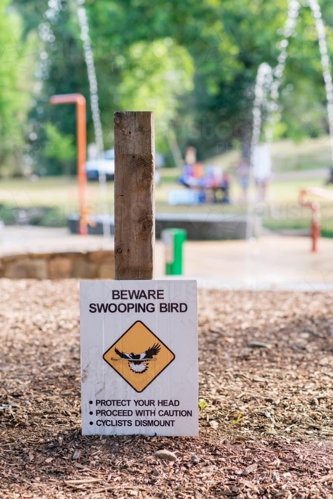 Image of magpie warning sign - Austockphoto