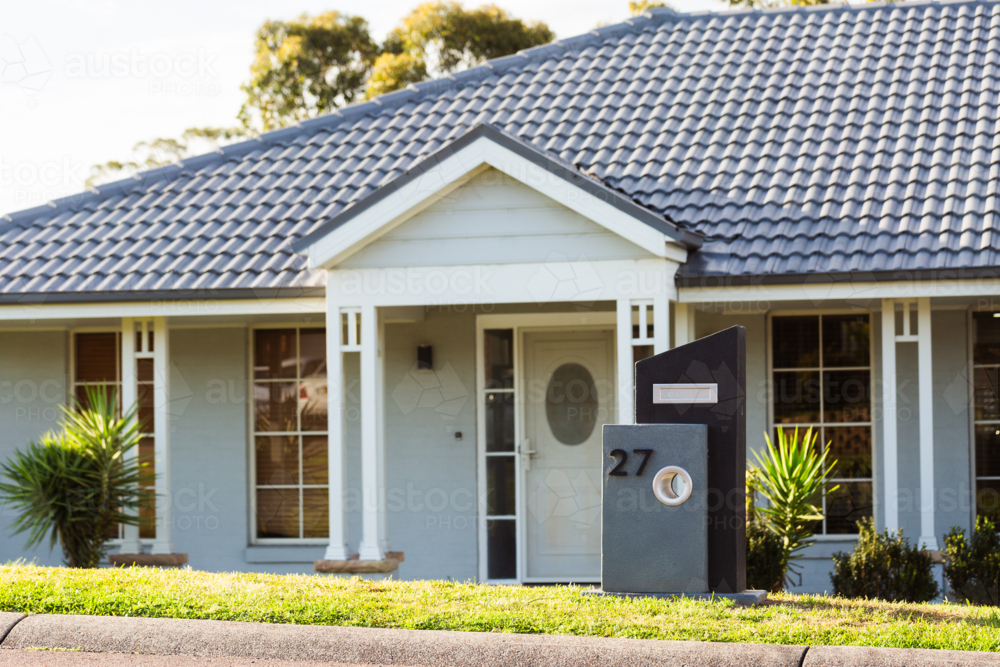Image of Mailbox outside home in suburban street in Australia ...