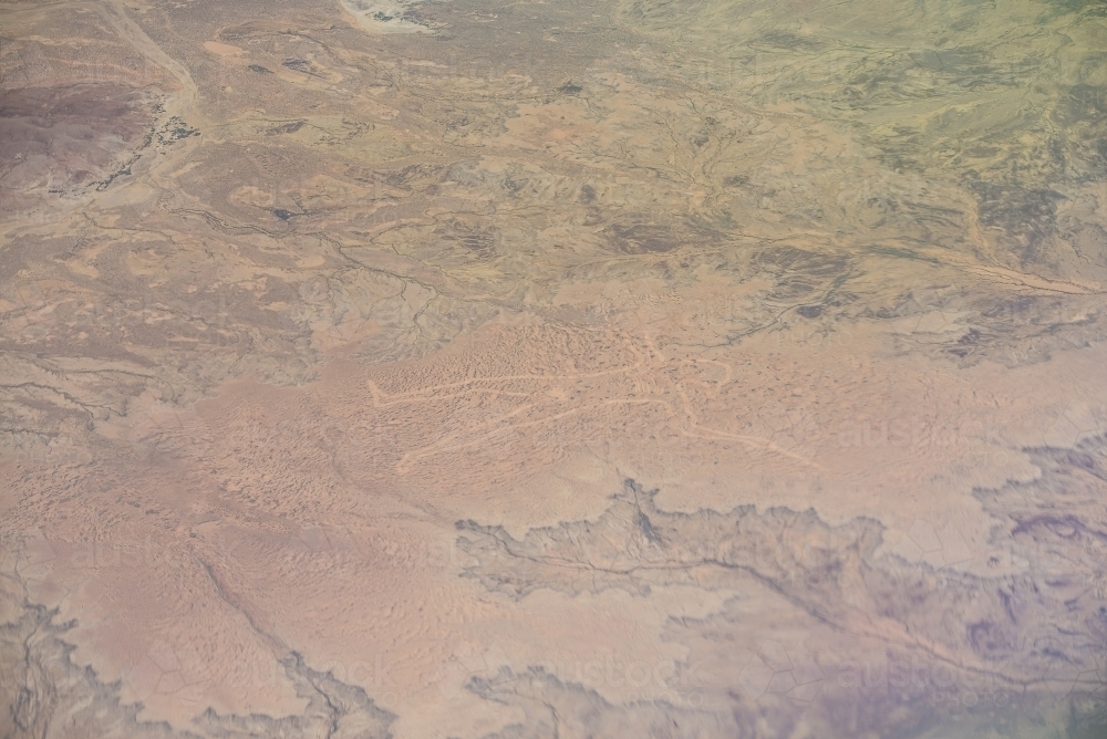 Image of Marree Man from 10km up in a plane - Austockphoto