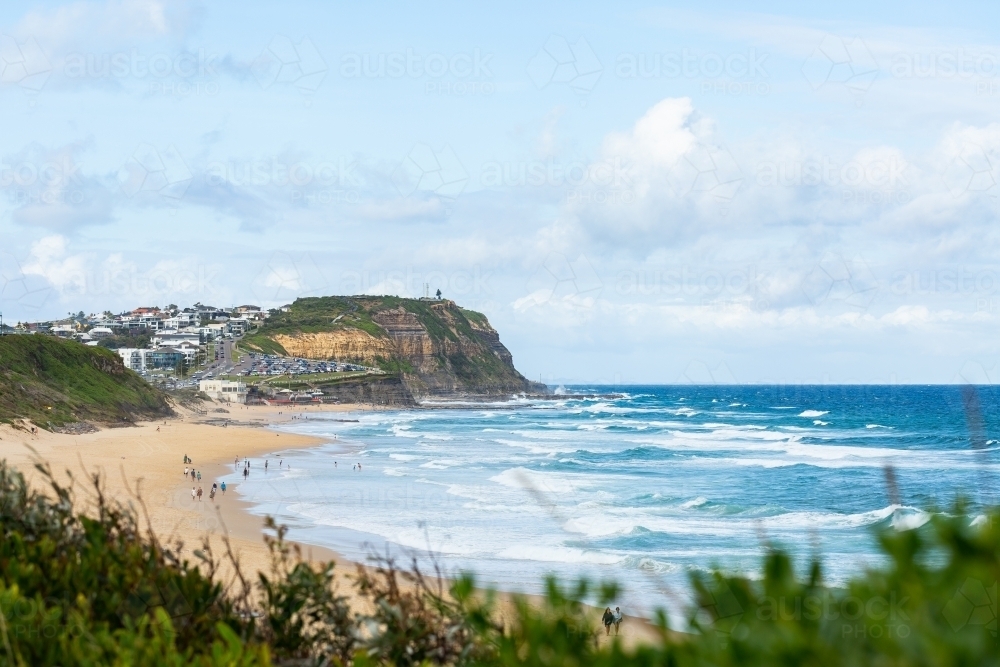 Image of Merewether beach Newcastle with white wash and big sky ...