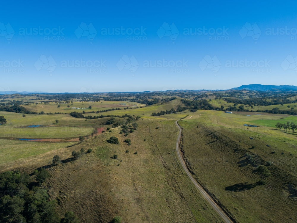 Image of midday landscape with clear blue sky in Hunter Valley ...