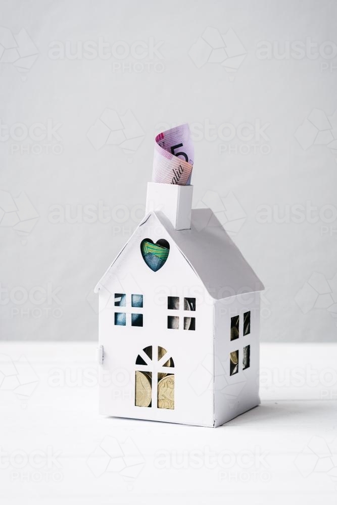 Image of mini house with australian money, concept for real estate ...