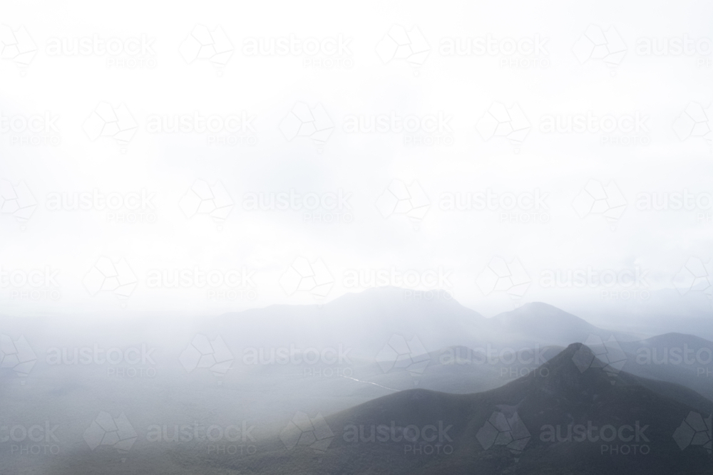 Image of Misty view of Stirling ranges from mount toolbrunup peak ...