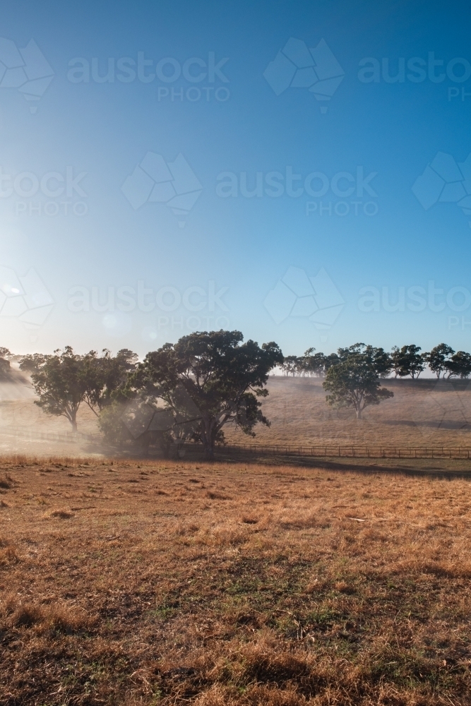 Image of morning rural farm scene - Austockphoto