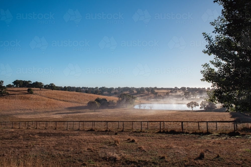 Image of morning rural farm scene - Austockphoto