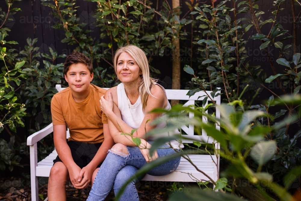 Image of mother and son together - Austockphoto