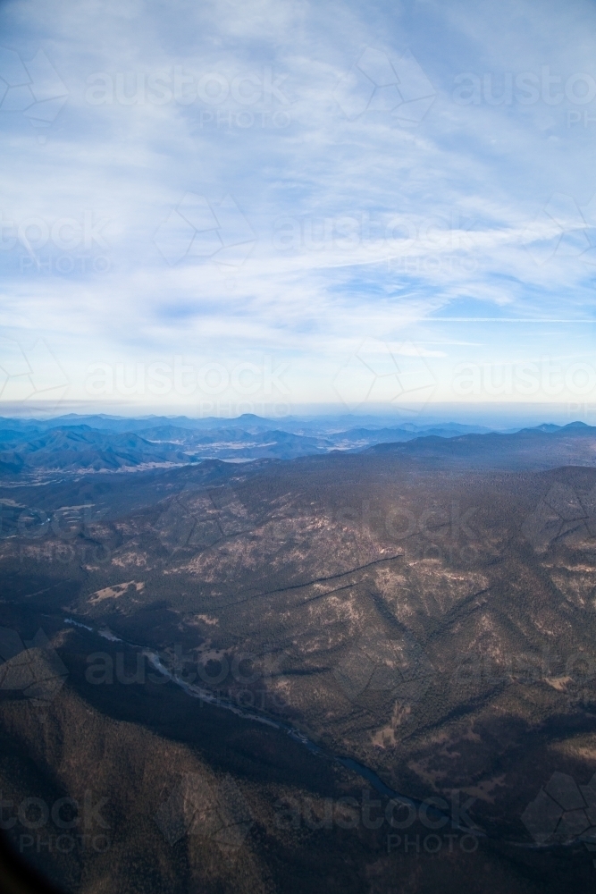 Image of Mountain valley with river running through it viewed from the ...