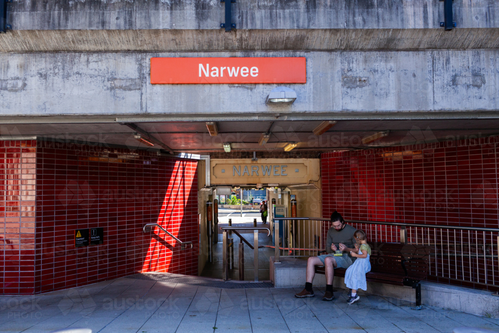 Image of Narwee train station sign with old sign in tunnel to train ...