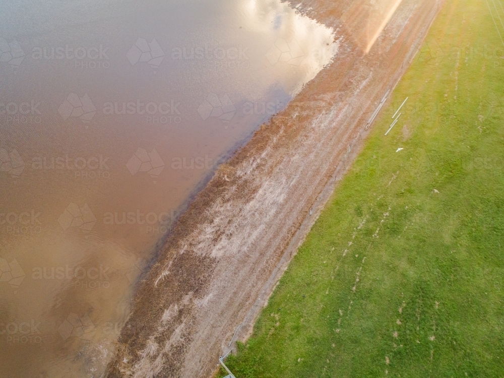Image of Natural disaster - Farm crop paddock flooded by water ...