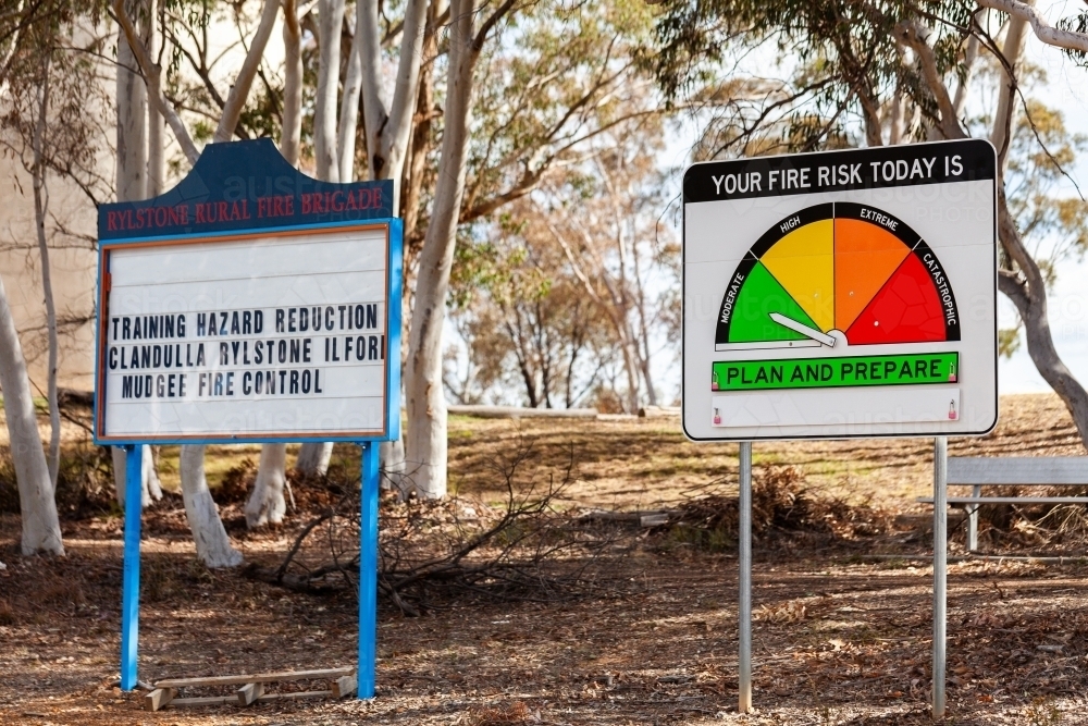 Image of New fire danger rating sign and Rylstone rural fire brigade ...