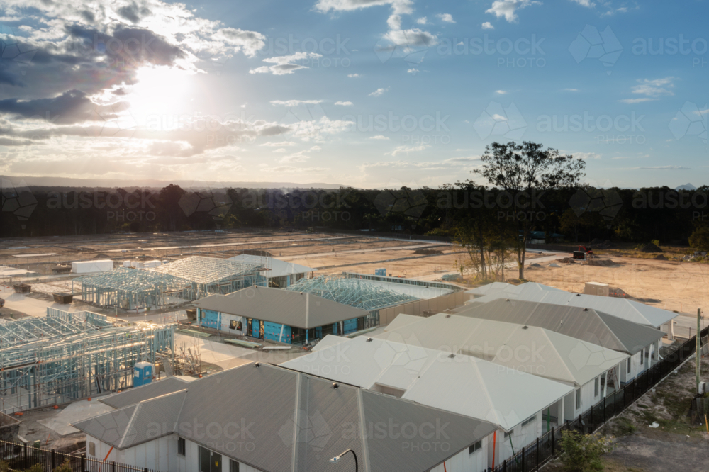 Image of new homes being built - Austockphoto