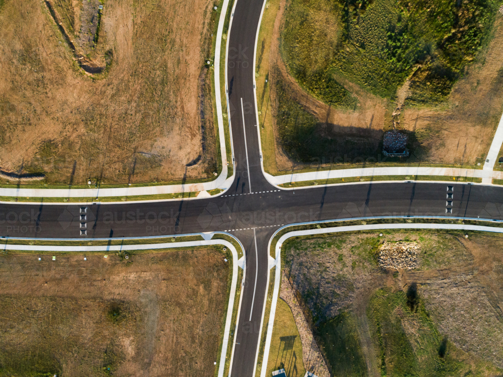 Image of New roads in housing development with room for growth in new ...