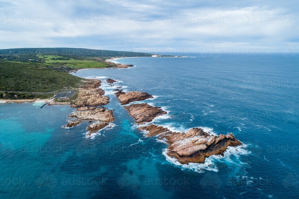 Image of Oblique aerial view of Canal Rocks, coastline, and ocean ...