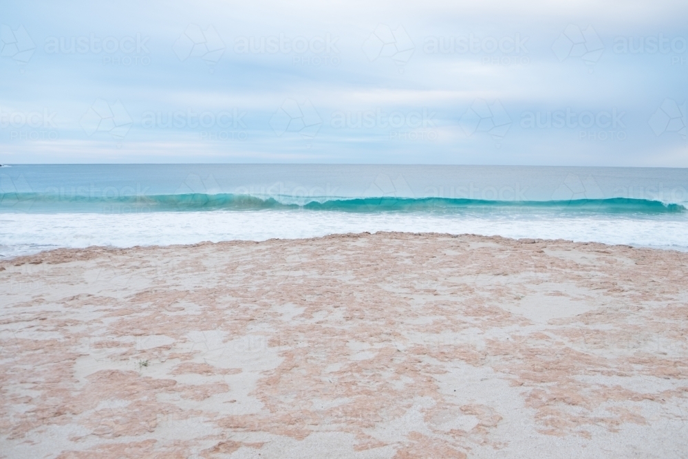 Image of Ocean landscape, rocky ledge leading into water. - Austockphoto