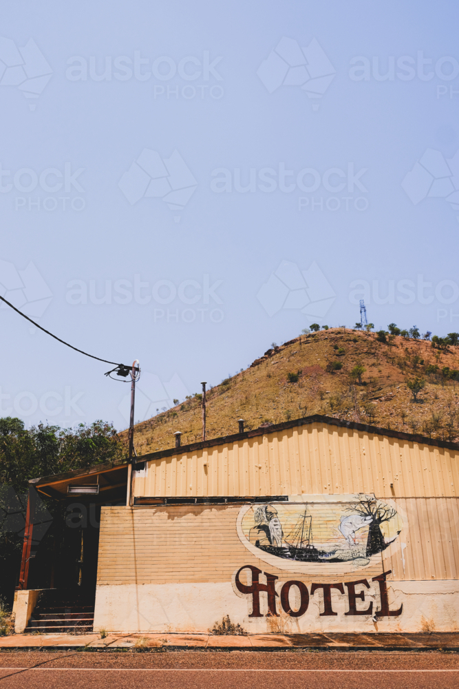 Image of Old Abandoned Derelict hotel building with rural hillside in ...