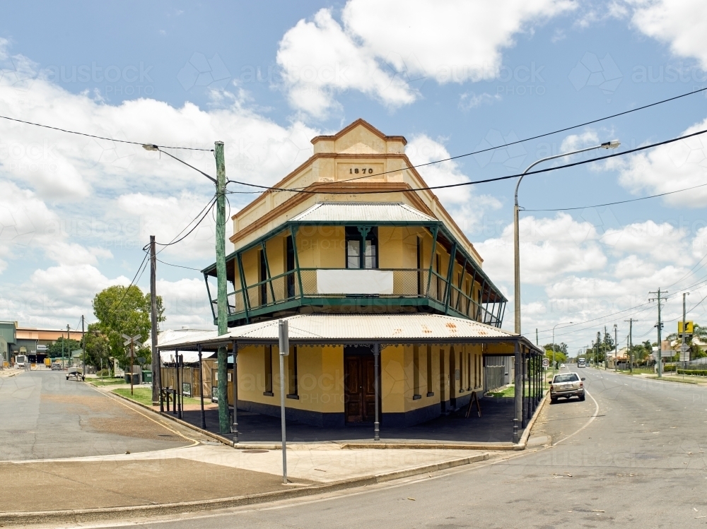 Image of Old building on corner in a regional town - Austockphoto