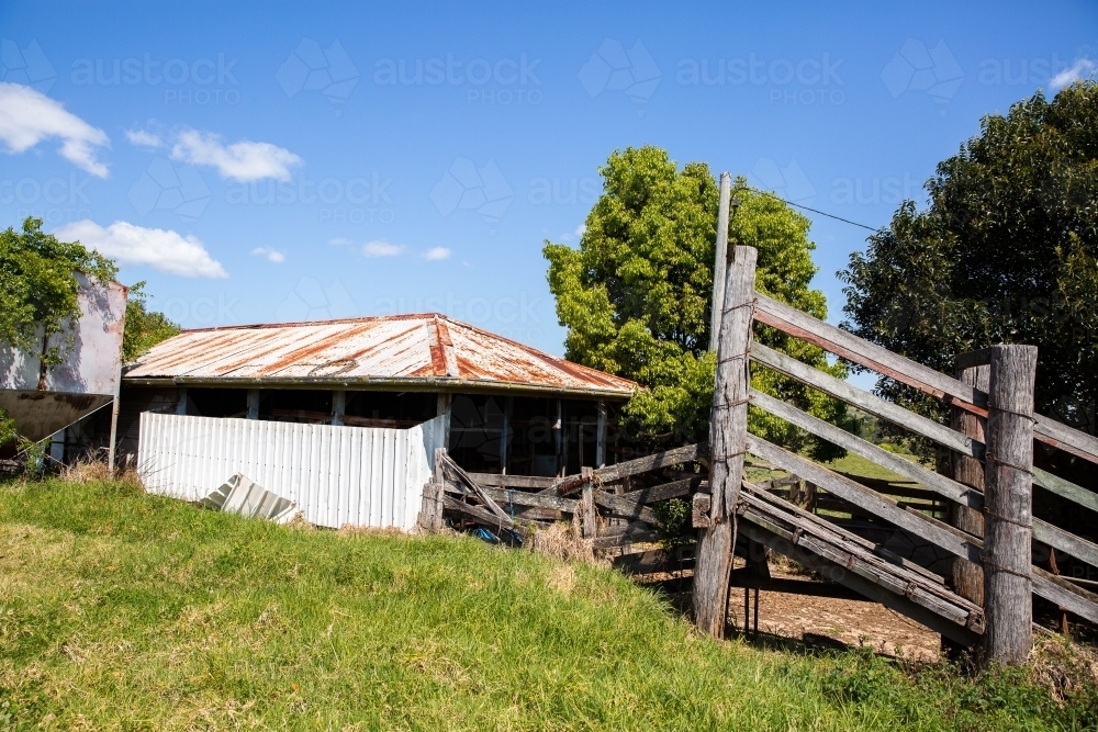 Image of old farm cattle ramp - Austockphoto