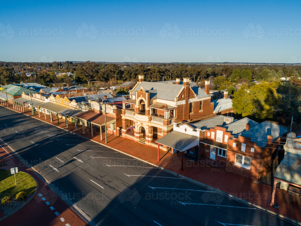 Image of Old historic building and shopfronts along main street in ...
