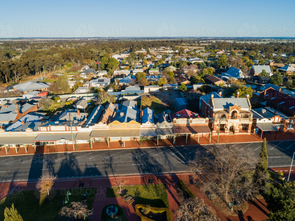 Image of Old historic building and shopfronts along main street in ...