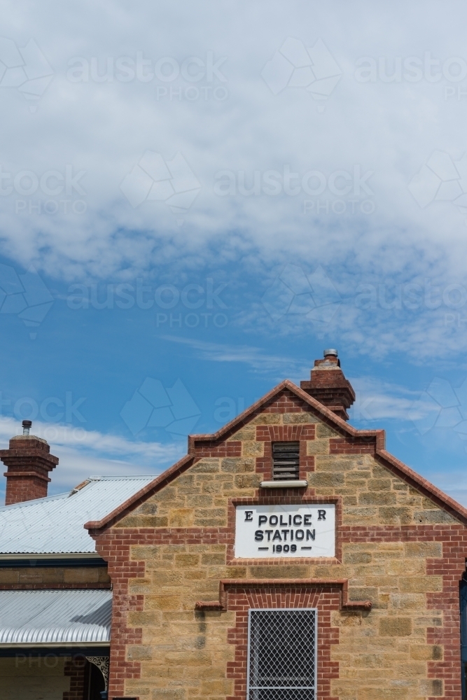 Image of old police station, 1908 - Austockphoto