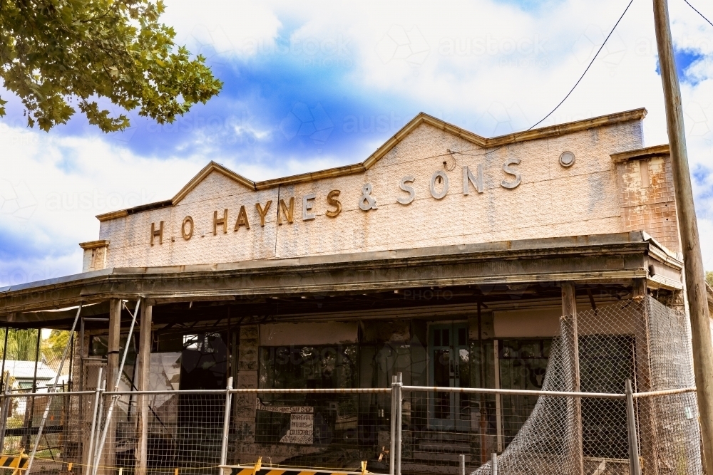 Image of Old store in ruins in the historic town of Cassilis in the ...