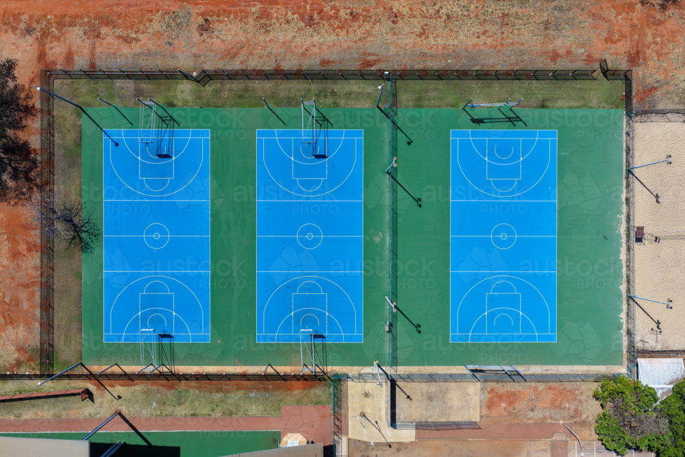 Image of outdoor playing courts for basketball, netball and beach ...