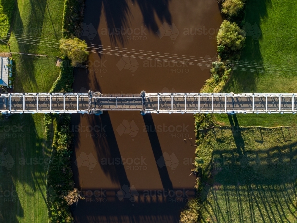 Image of Overhead aerial view of heritage listed overhead-braced timber ...