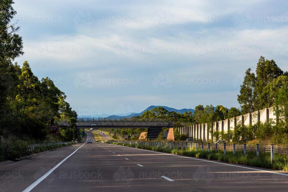 Image of Overpass road and bridge over highway in Hunter Valley ...