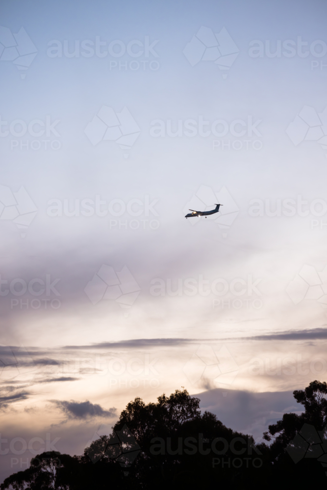 Image of Passenger plane preparing to land at Adelaide Airport in the ...