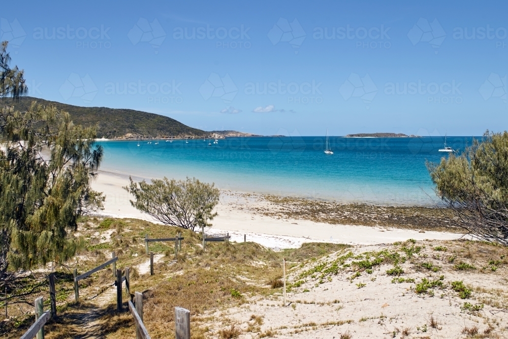 Image of Path to beach on a tropical island - Austockphoto