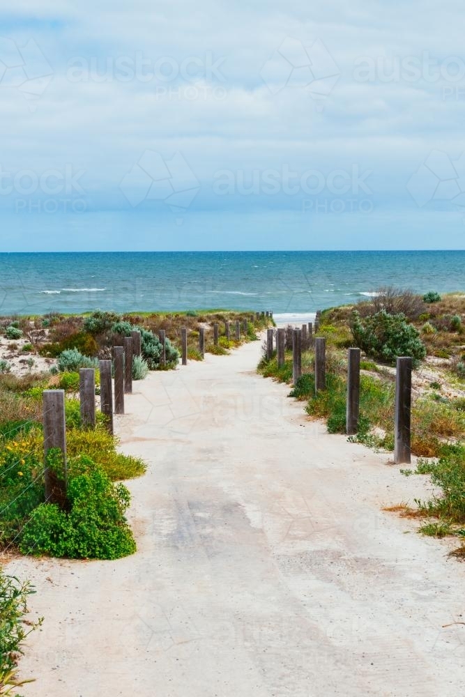 Image of pathway to a beach - Austockphoto