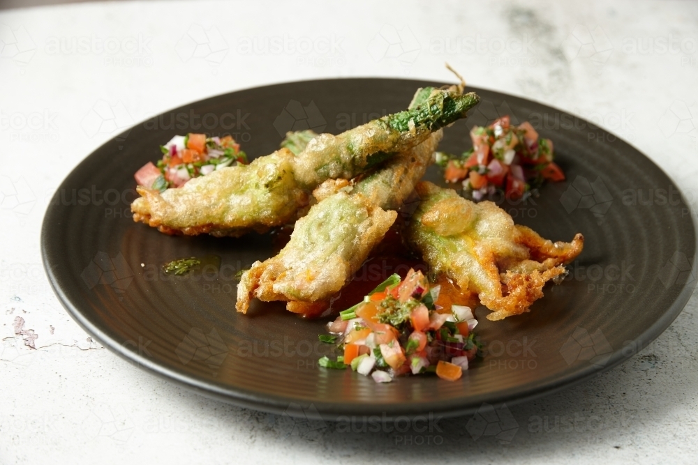 Image of Platter of fritters - Austockphoto