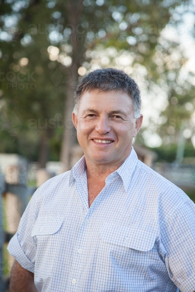Image of Portrait of a happy middle aged Australian man outside ...