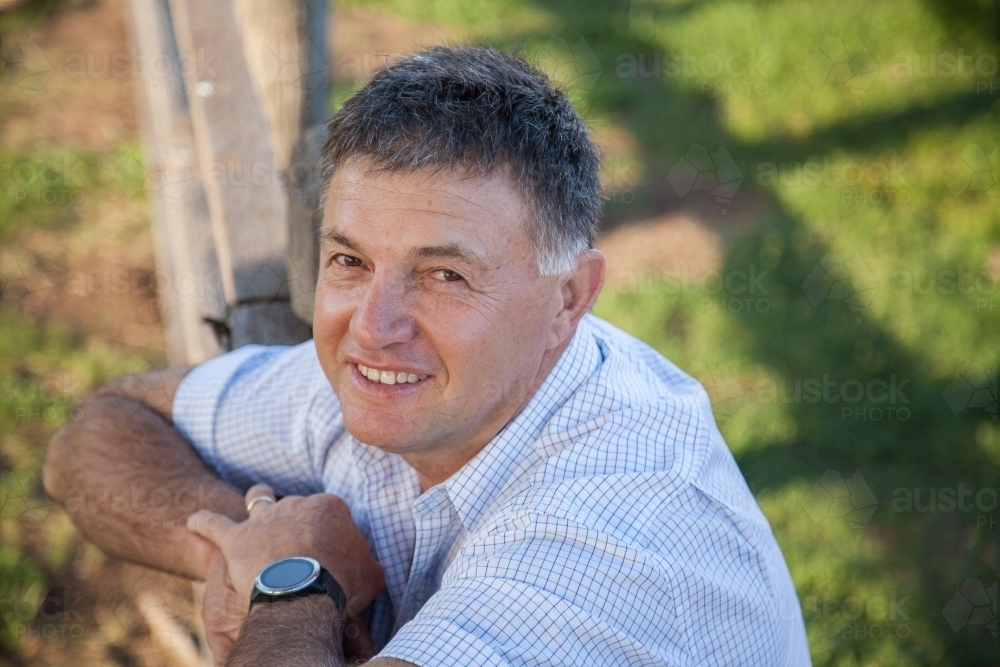 Image of Portrait of a happy middle aged Australian man outside ...