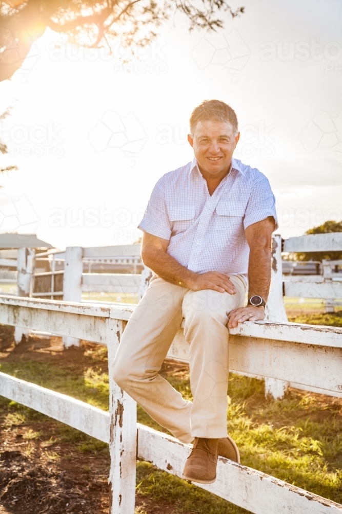 Image of Portrait of a happy middle aged Australian man outside ...