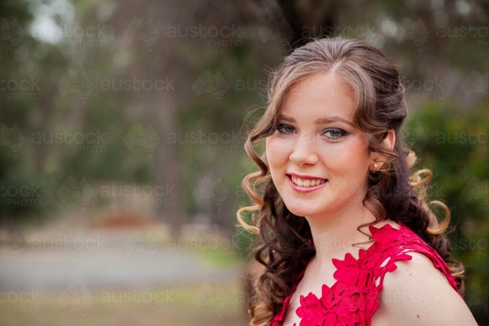 Image of Portrait of a teenager ready for end of year twelve school ...