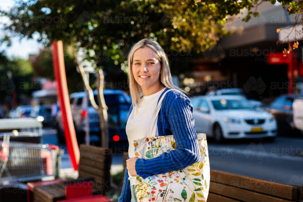 Image of Portrait of Aboriginal Australian young woman in urban area of ...