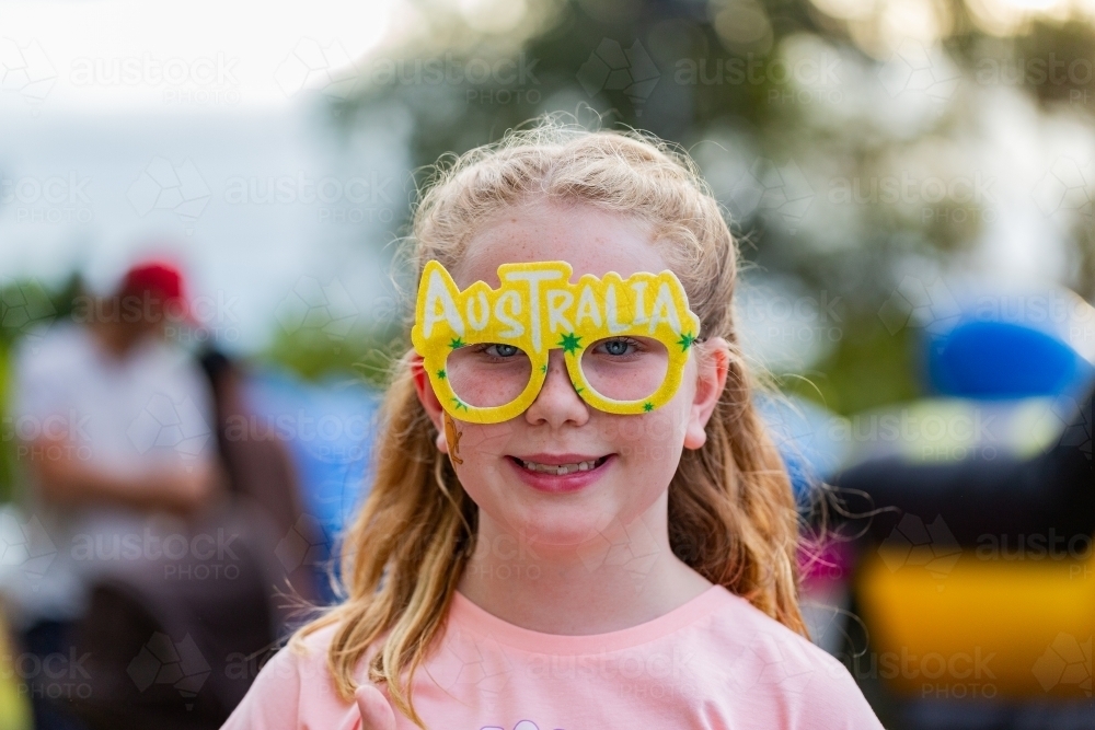 Image of Portrait of Aussie kid at Australia day eve event wearing ...