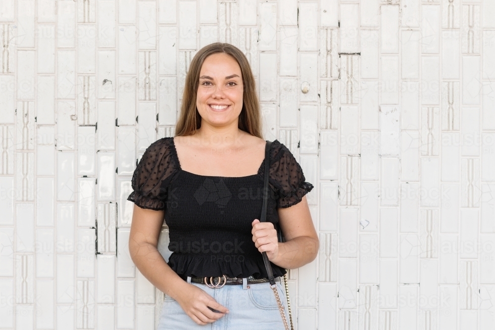 Image of portrait of happy 20 something woman - Austockphoto