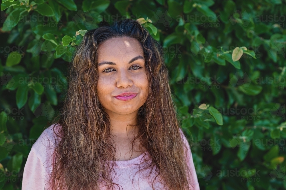 Image of portrait of happy aboriginal woman - Austockphoto