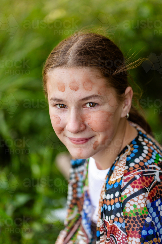 Image of Portrait of pre-teen First Nations Australian girl in ...