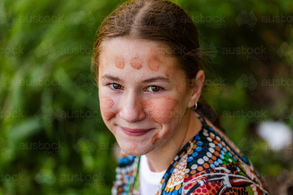 Image of Portrait of pre-teen First Nations Australian girl in ...