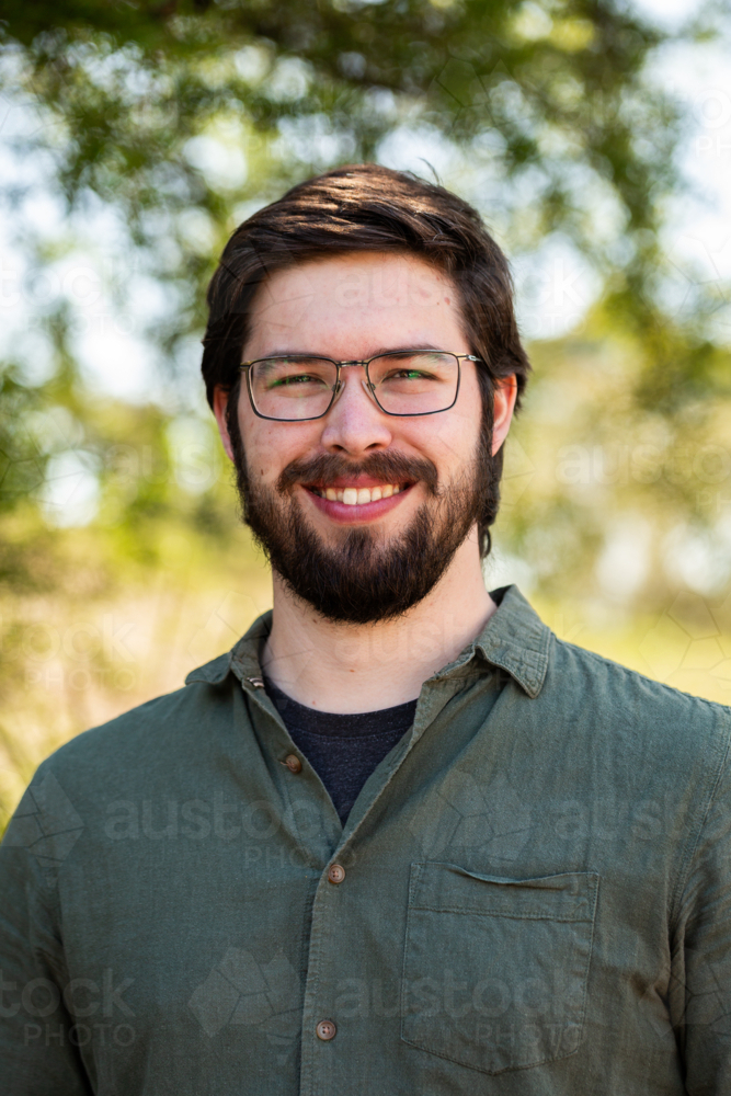 Image of Portrait of smiling young Australian man in his twenties ...